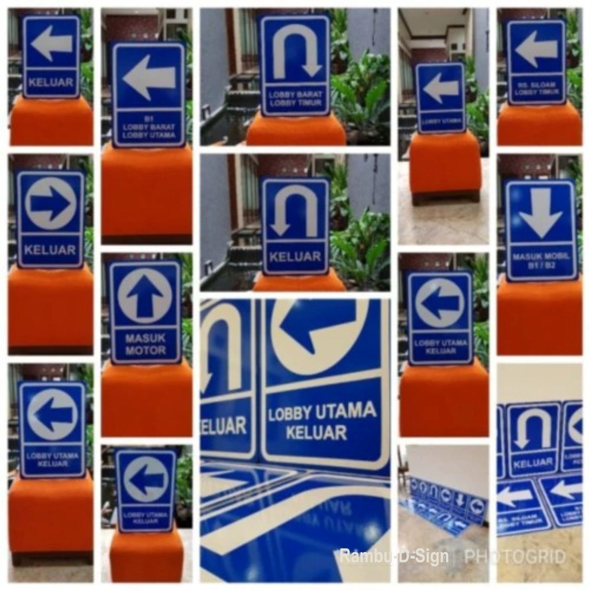 Rambu Petunjuk Arah Kotak 45cm x 60cm Plat Alumunium - SIGNAGE & SIGNBOARD